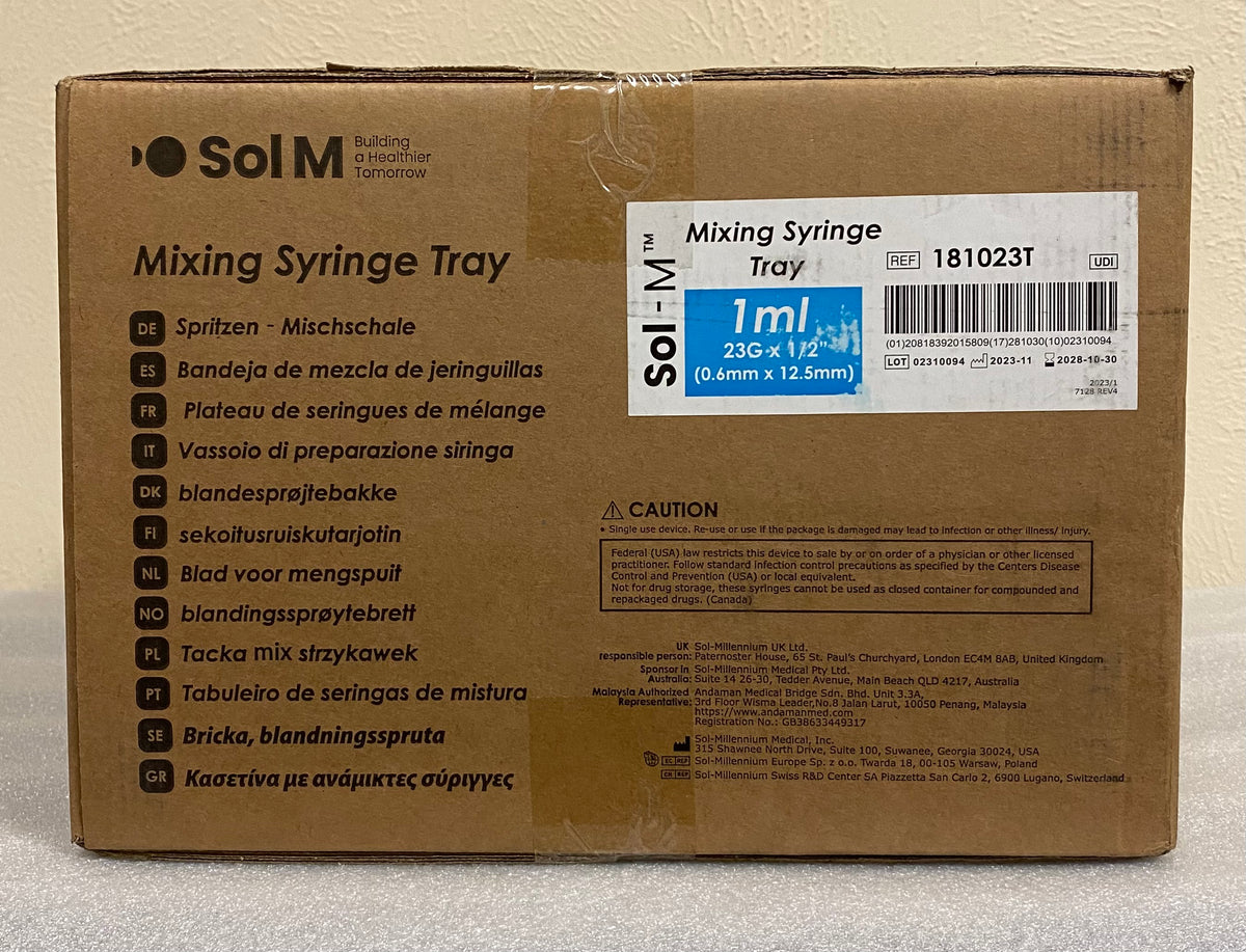 Sol Millennium Mixing Syringes - 1 cc 23g x 1/2"