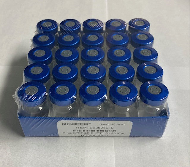 20mm, Sterile Clear Empty Vials, Greer | Farris Laboratories