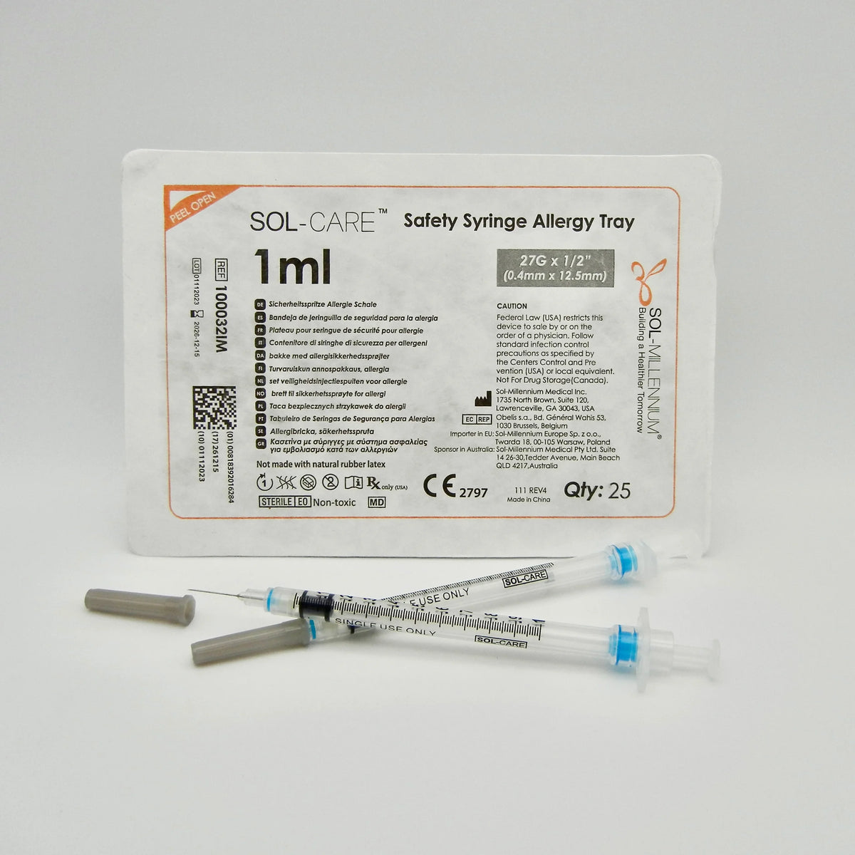 Sol-Millennium Syringe Trays - Safety Allergy & Flu Vaccination