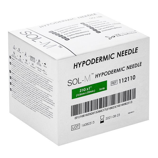 Sol-Millennium Sterile Color-Coded Hypodermic Needles